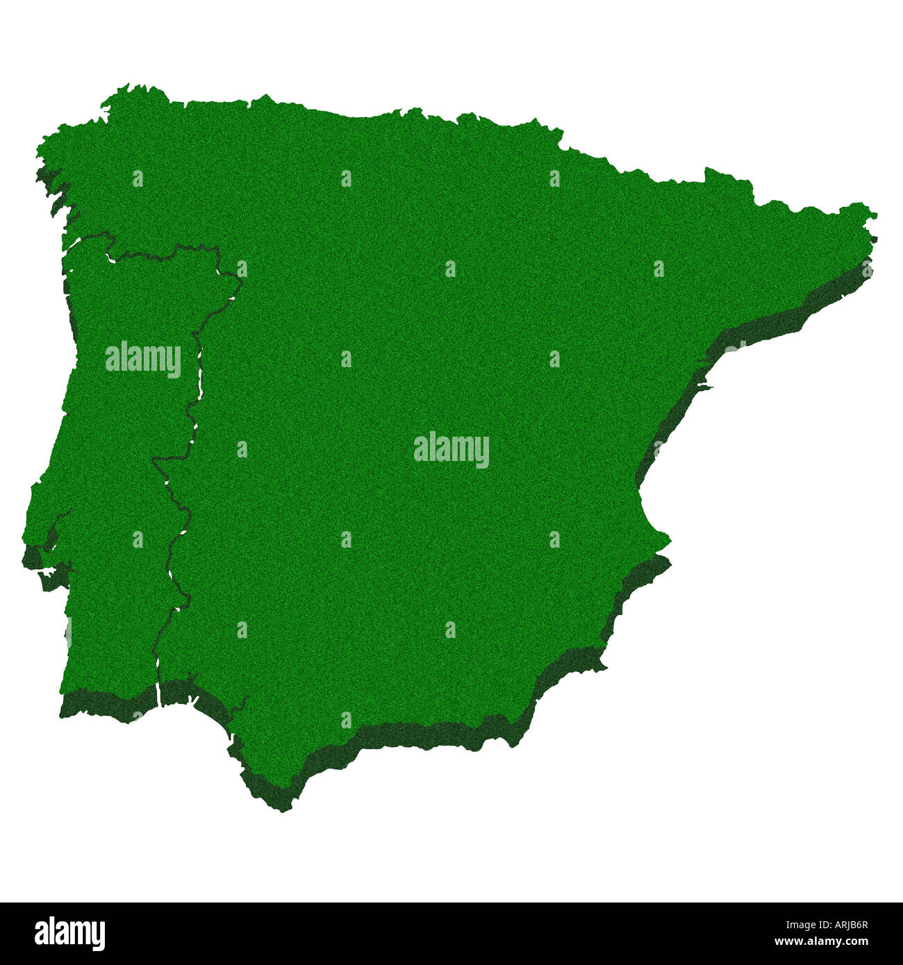 Der Umriß der iberischen Halbinsel Stockfotografie - Alamy
