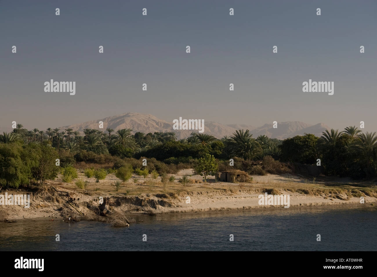 Ein Blick auf das fruchtbare Niltal wie gesehen vom Nil Stockfotografie ...