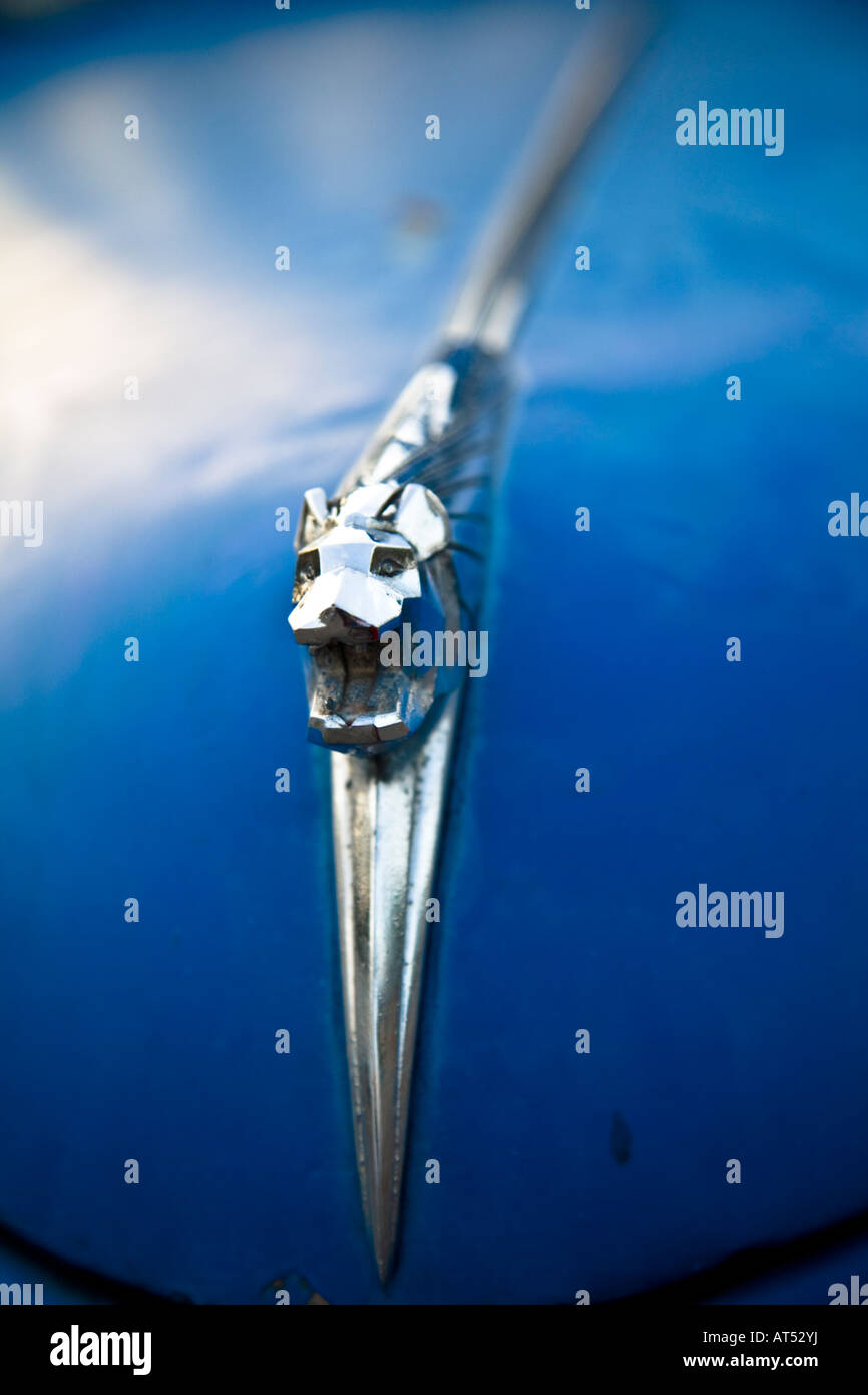 Logo vorne ein altes Peugeot 203 Auto in Colonia Uruguay alte und ...