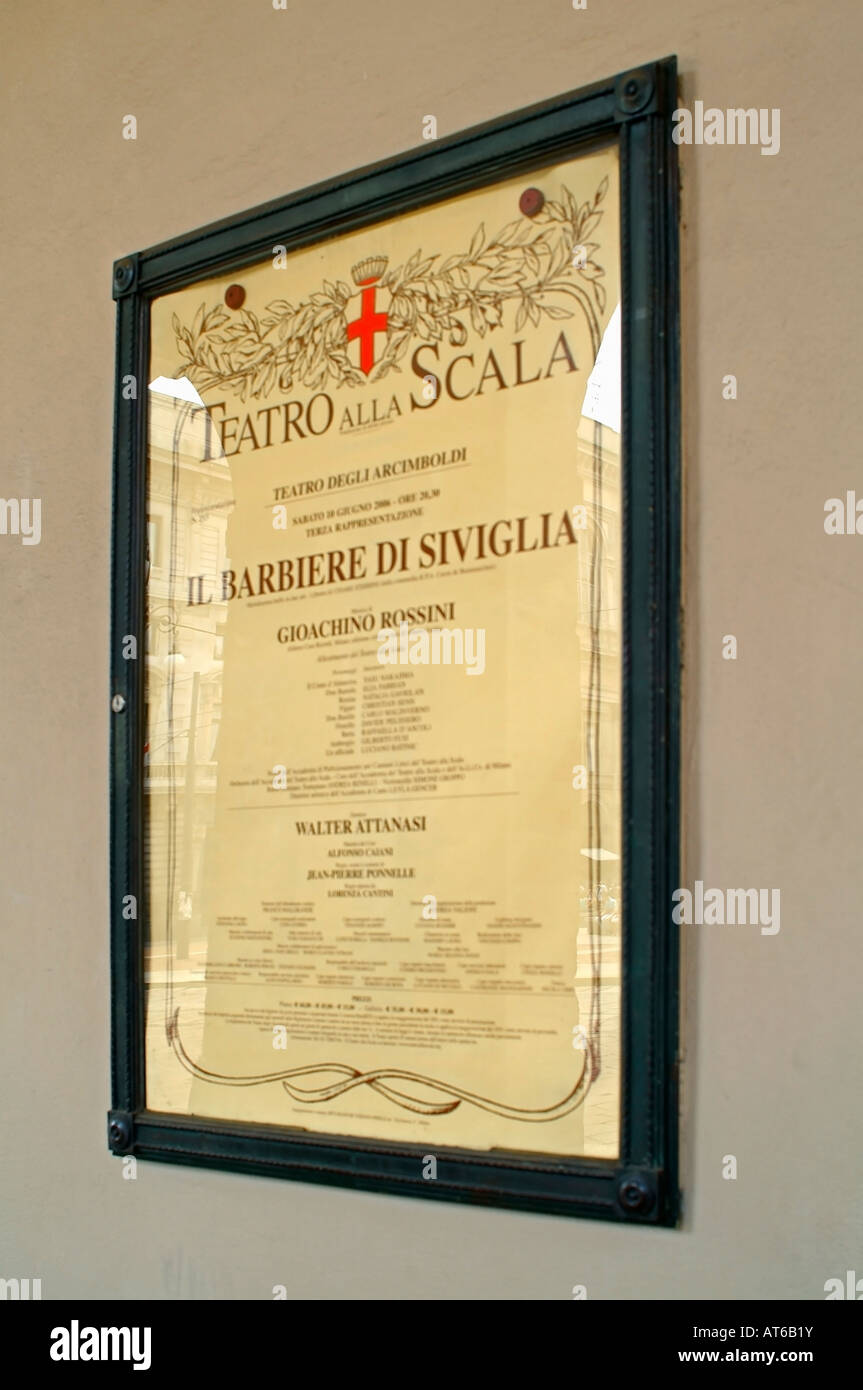 Poster la scala milan -Fotos und -Bildmaterial in hoher Auflösung – Alamy