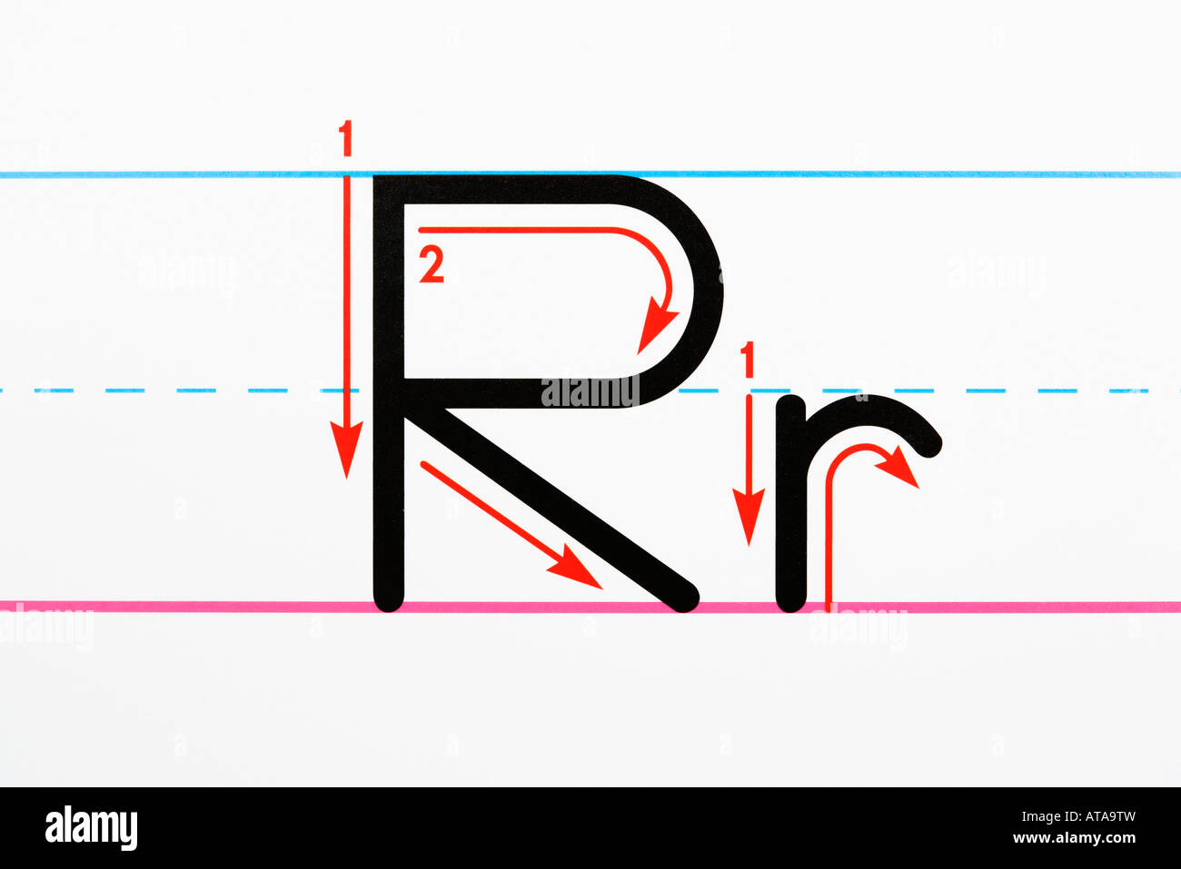 Close up cursive handwriting practice Stockfotos und -bilder Kaufen - Alamy