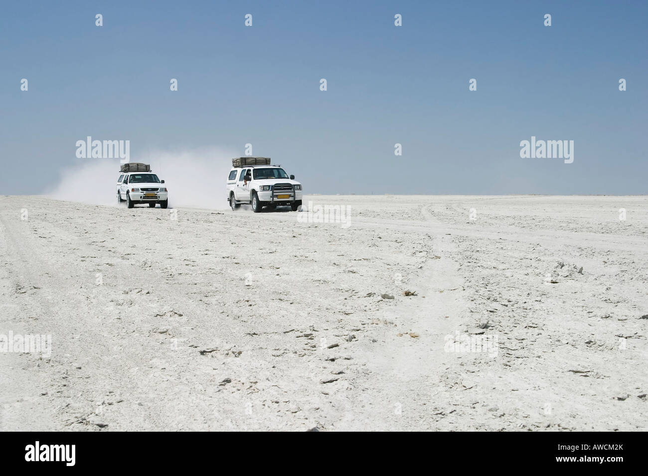Offroad Tour über einen großen Salzpfanne, Sowa Pan, Makgadikgadi ...