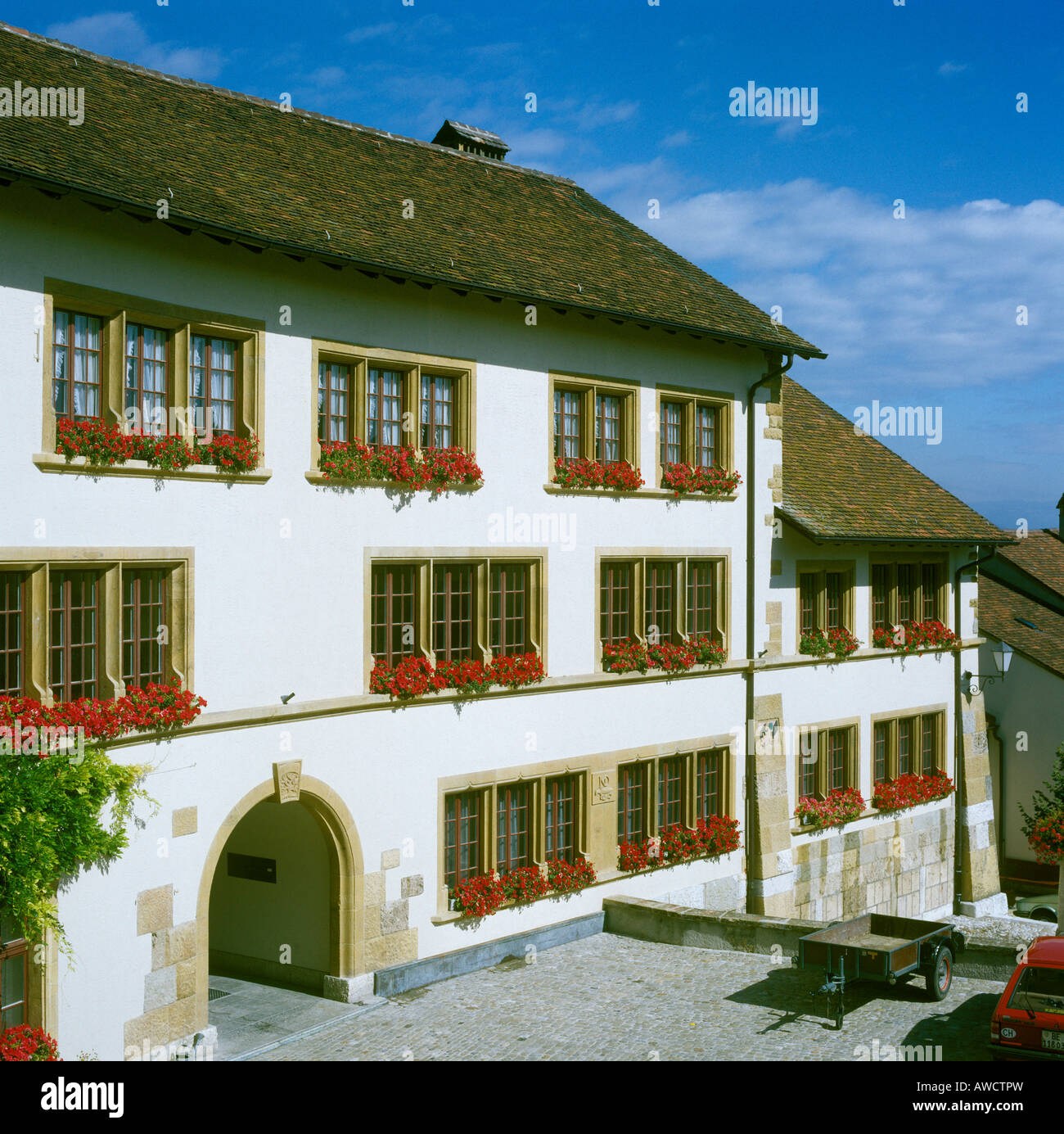 Erlach am Bielersee Kanton Bern Schweiz schloss Stockfotografie - Alamy