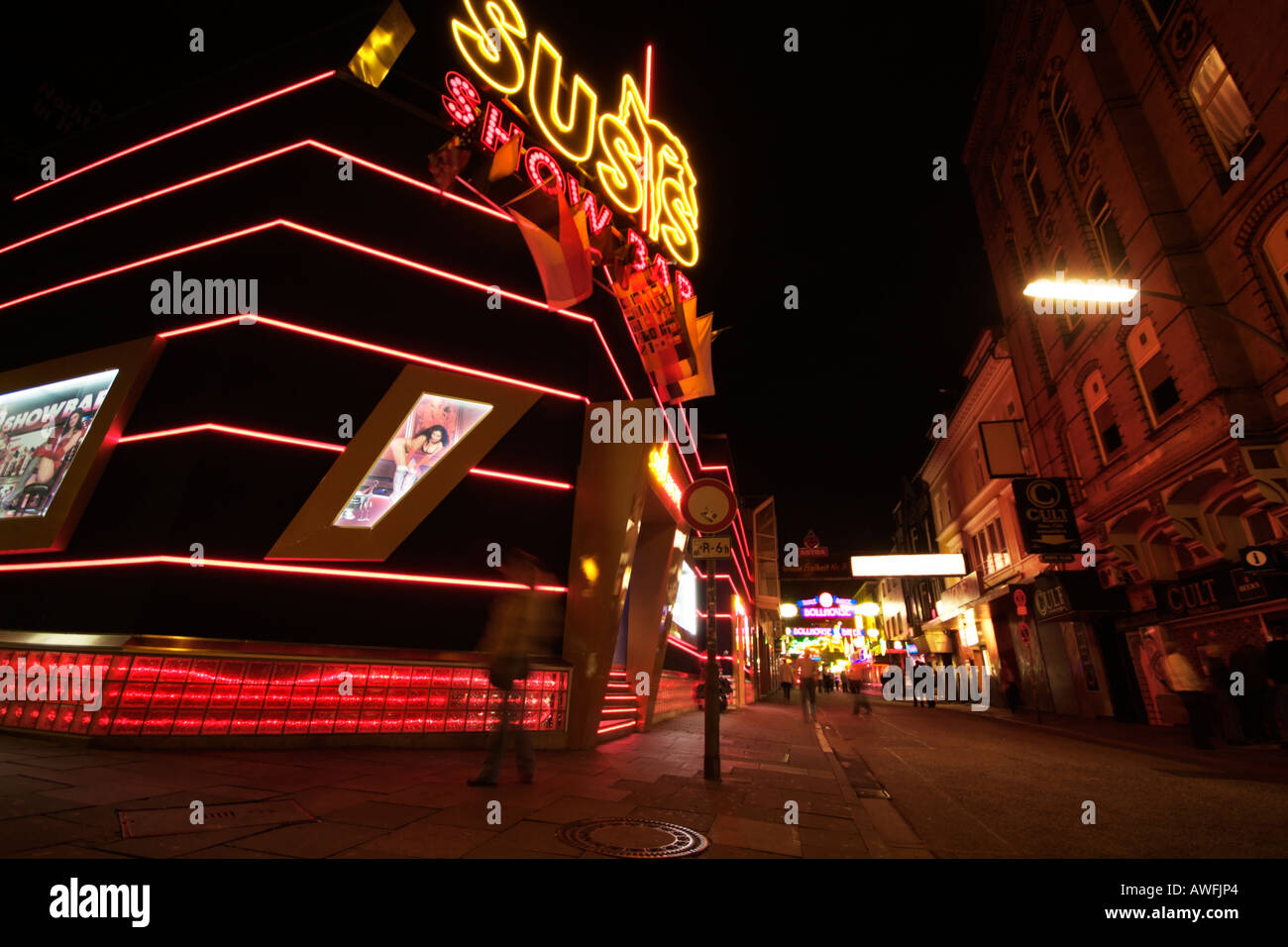 Neon Lights - Hamburg, St. Pauli, Reeperbahn bei Nacht, Deutschland ...