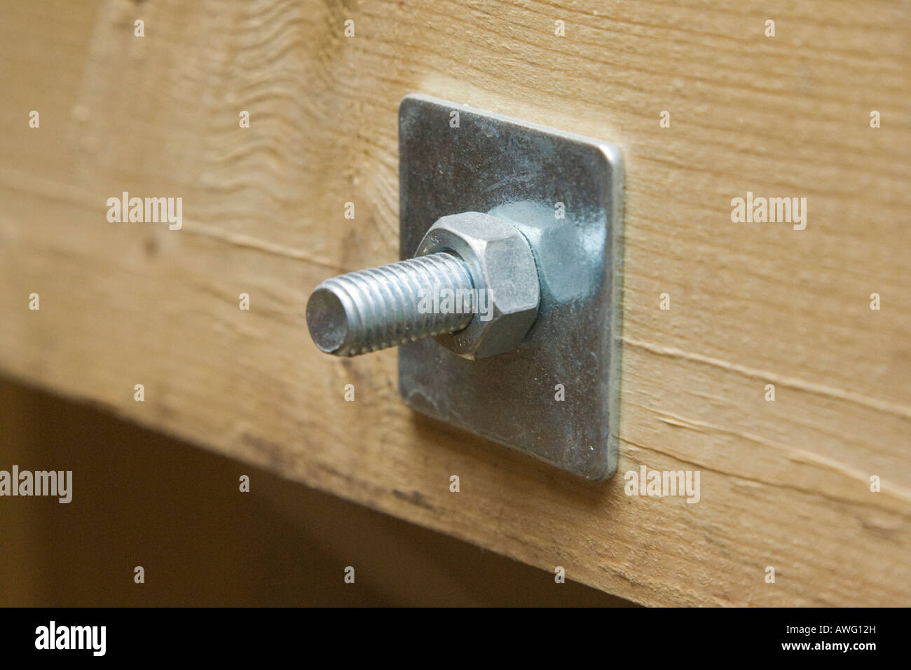 Bolzen Sie, zusammenhalten Holz in einer Dachkonstruktion ...