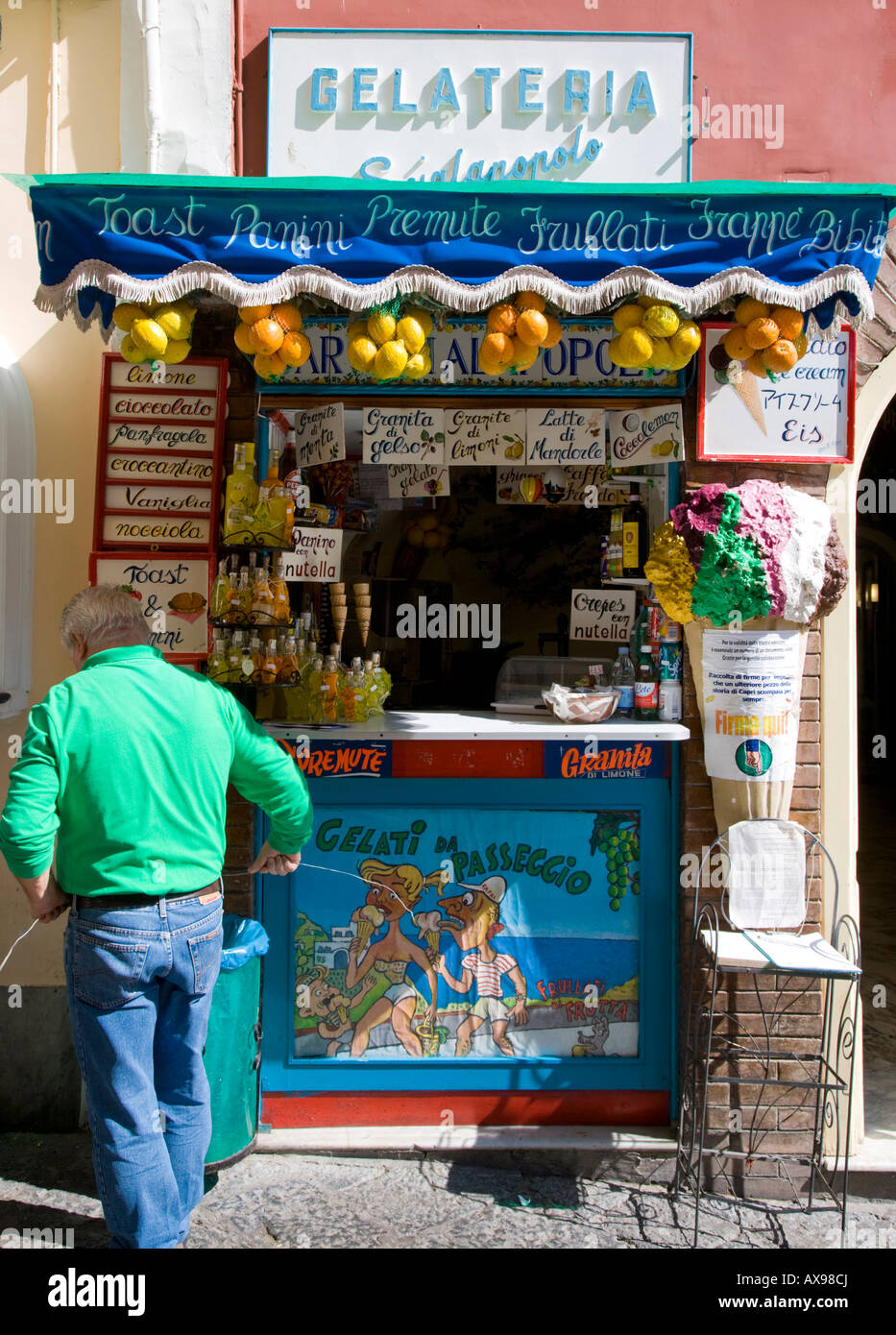 Ice Cream Shop Capri Stadt Capri Italien Stockfotografie - Alamy