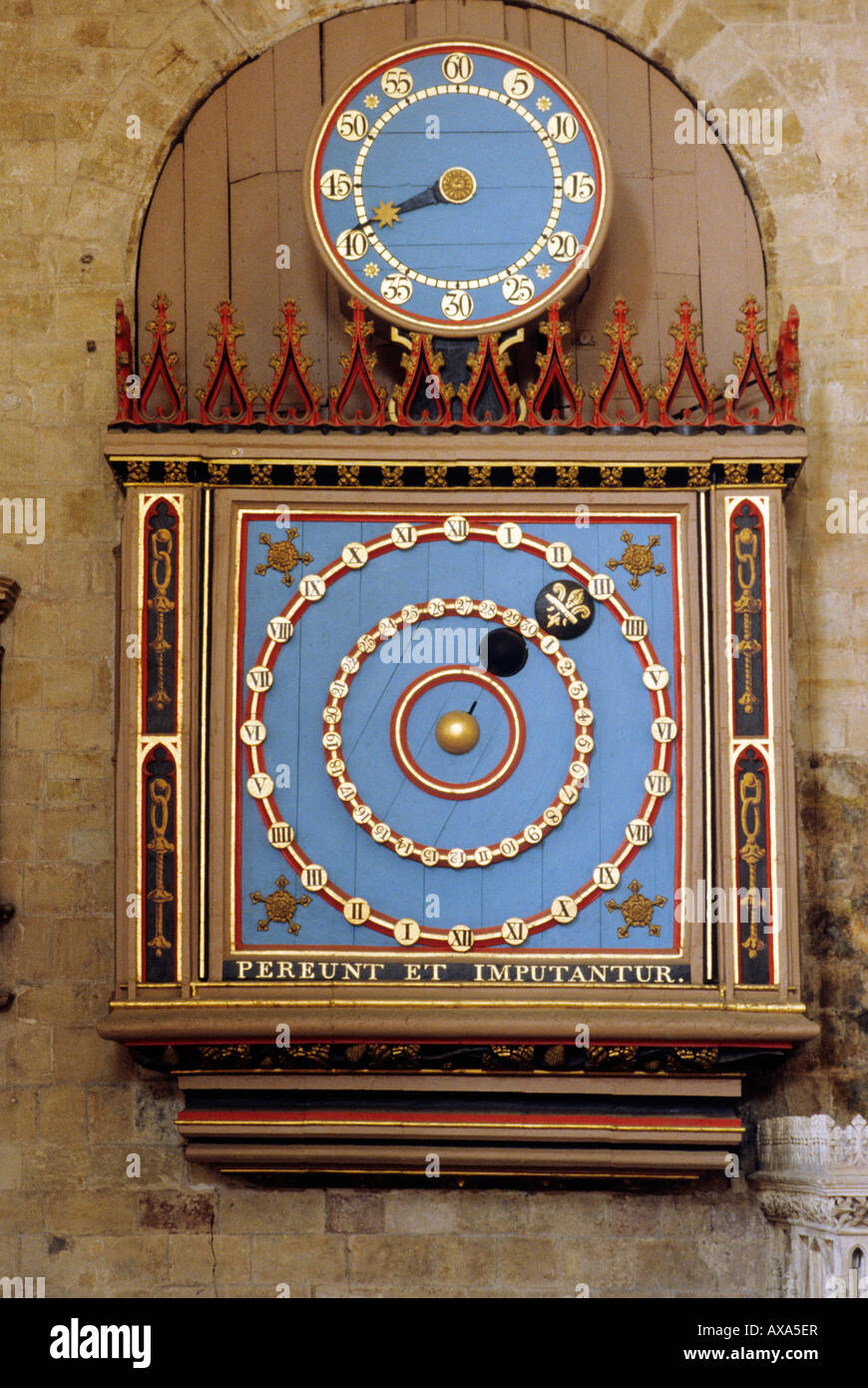 Exeter Kathedrale Erde Sonne Mond 15. Jahrhundert mittelalterliche ...