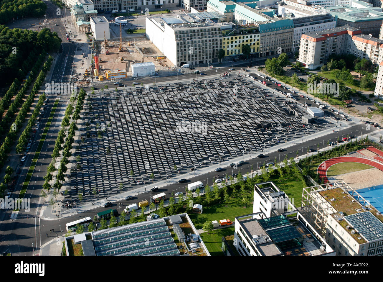 Luftbild von der jüdischen Holocaust-Mahnmal in Berlin Deutschland ...