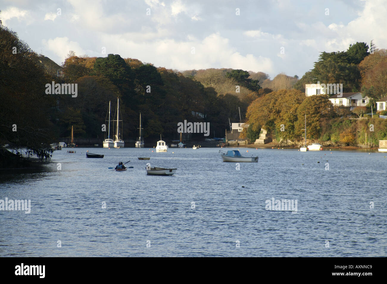 Pille Creek Feock Cornwall Ende November Stockfotografie - Alamy