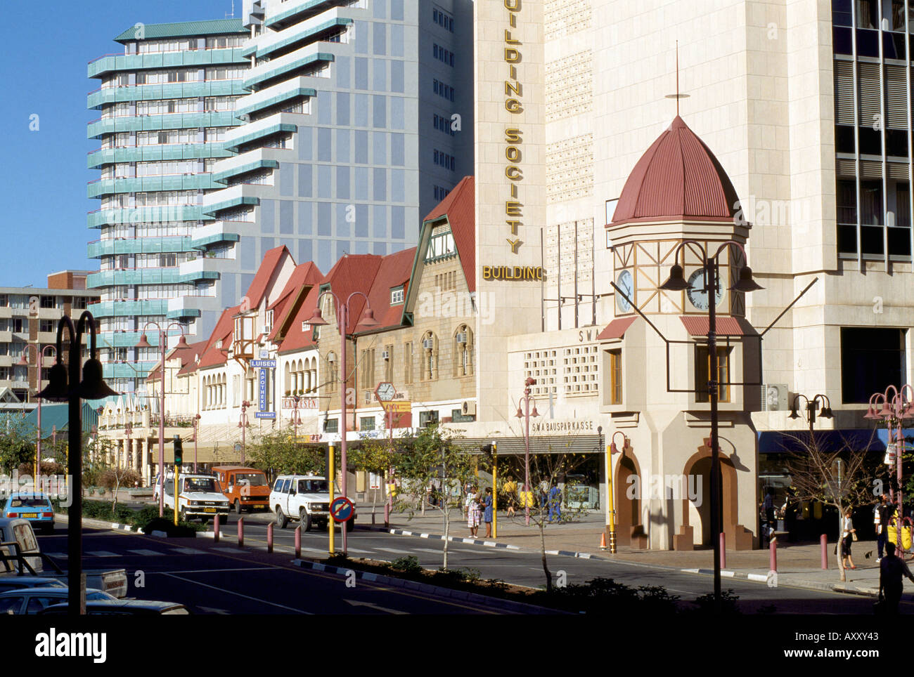 Windhoek, Independence Avenue, Stadtansicht Stockfotografie - Alamy