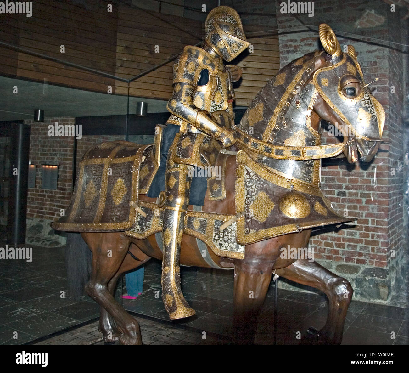 Mittelalterliches Gepanzertes Pferd Dextrarius Das Grosse