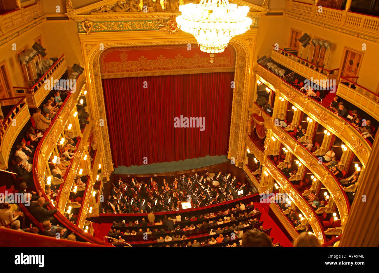 Staatsoper Prag innere Leistung Intervall 2006 Stockfotografie - Alamy