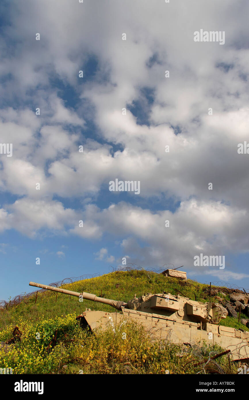 Die Golan-Höhen eine alte Centurion-Panzer in Tel Saki Website einer ...