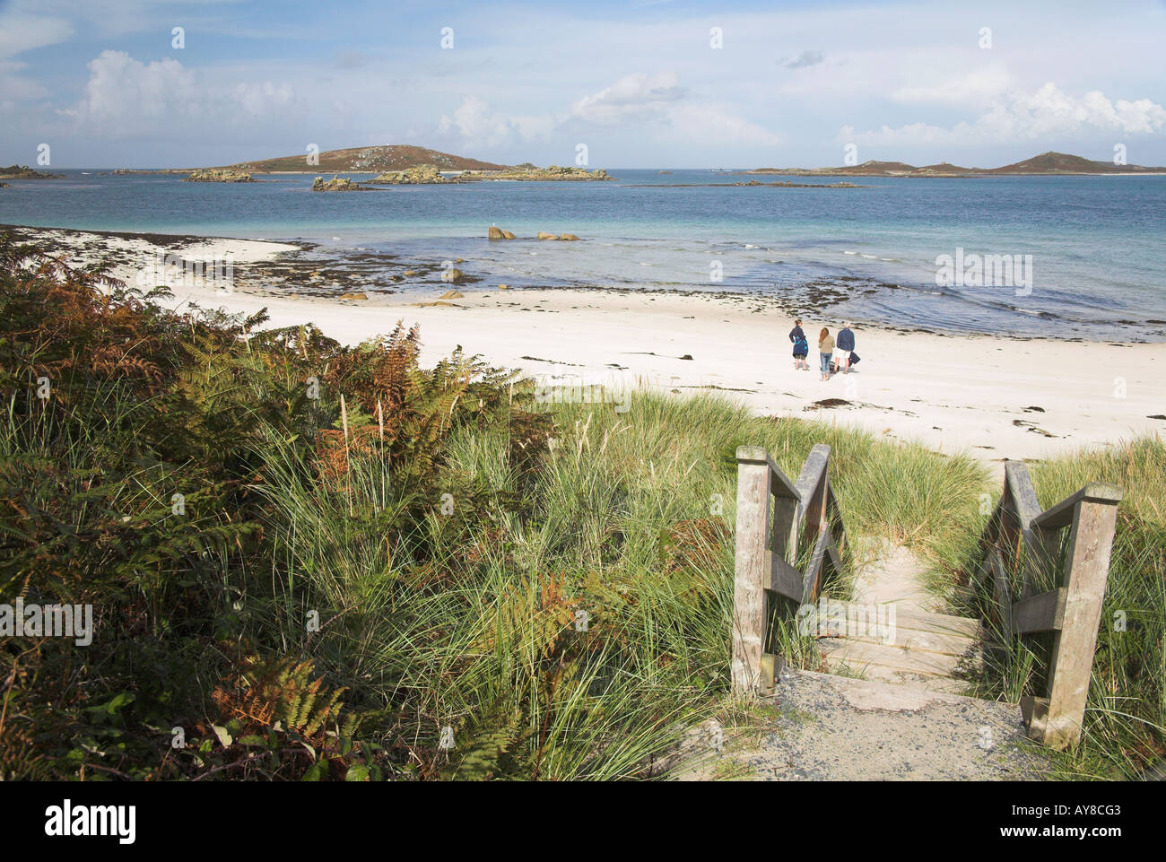 Blick auf St. Helena Insel von Rushy Punkt Tresco Scilly Isles Cornwall ...