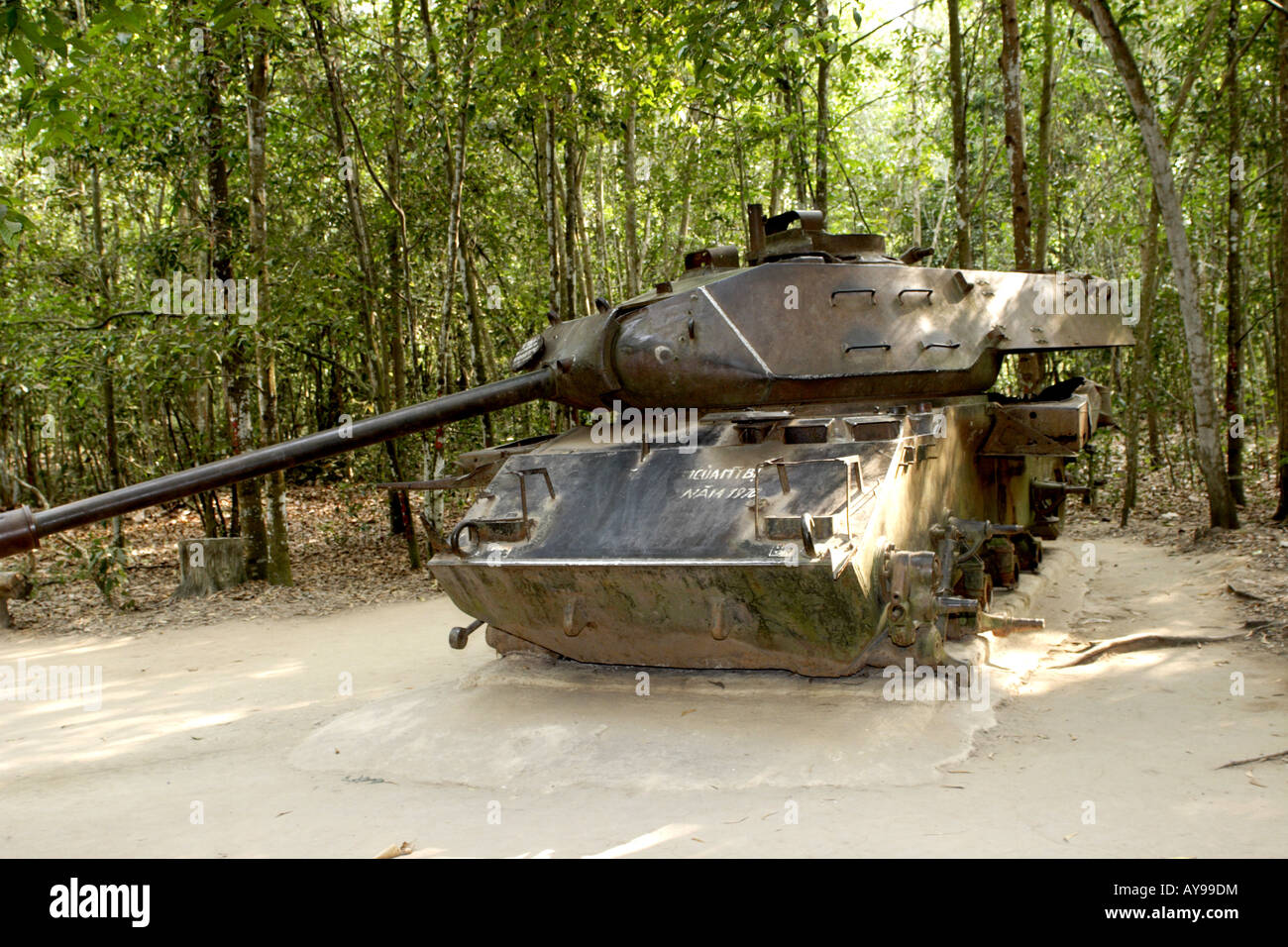 Amerikanischen m-41 Panzer zerstört von mine in Vietnam Vietnamkrieg Cu ...