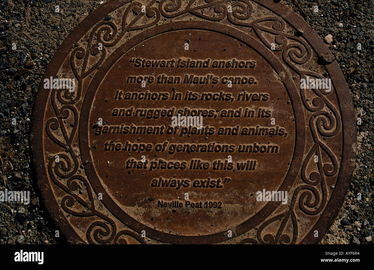 Anker Stein, Maori-Mythos der Entstehung von Stewart Island Plaque ...