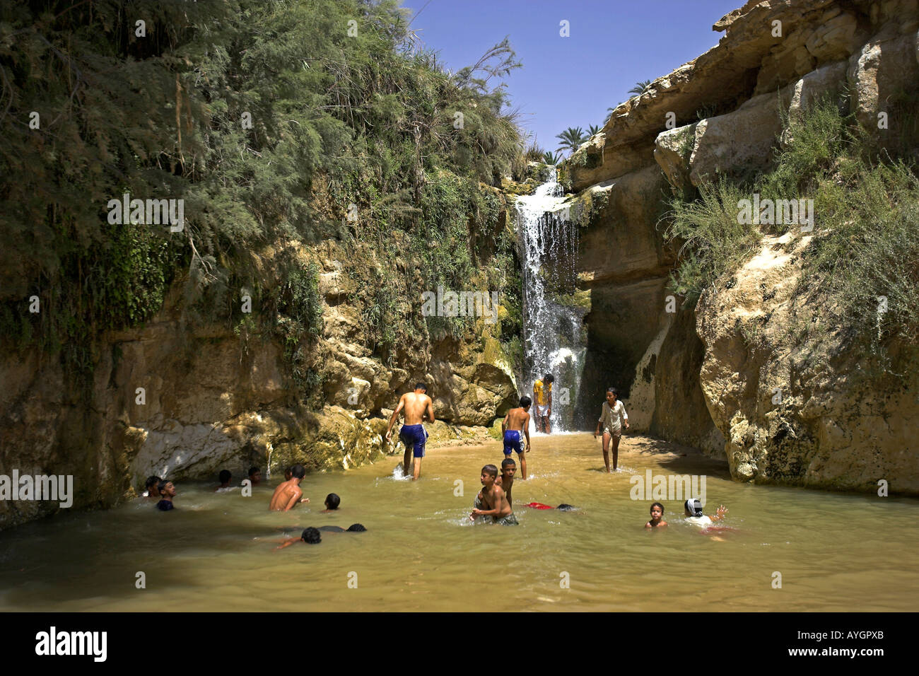 Waterfall Tamerza Oasis Tunisia Stockfotos und -bilder Kaufen - Alamy