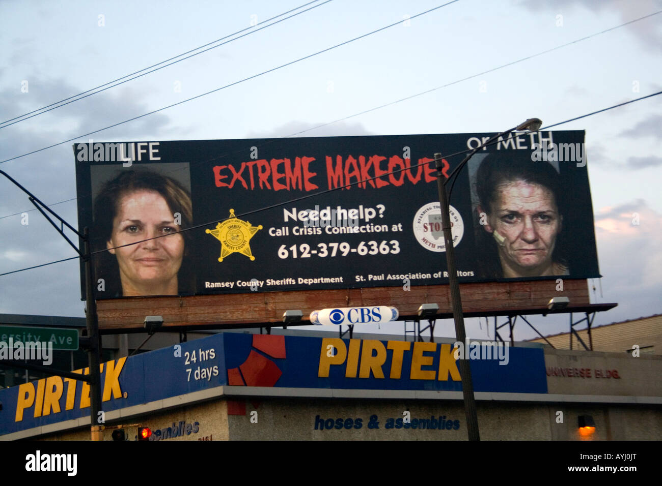 Vor und nach dem Billboard-Fotos von Frau auf Crystal Meth. St Paul ...