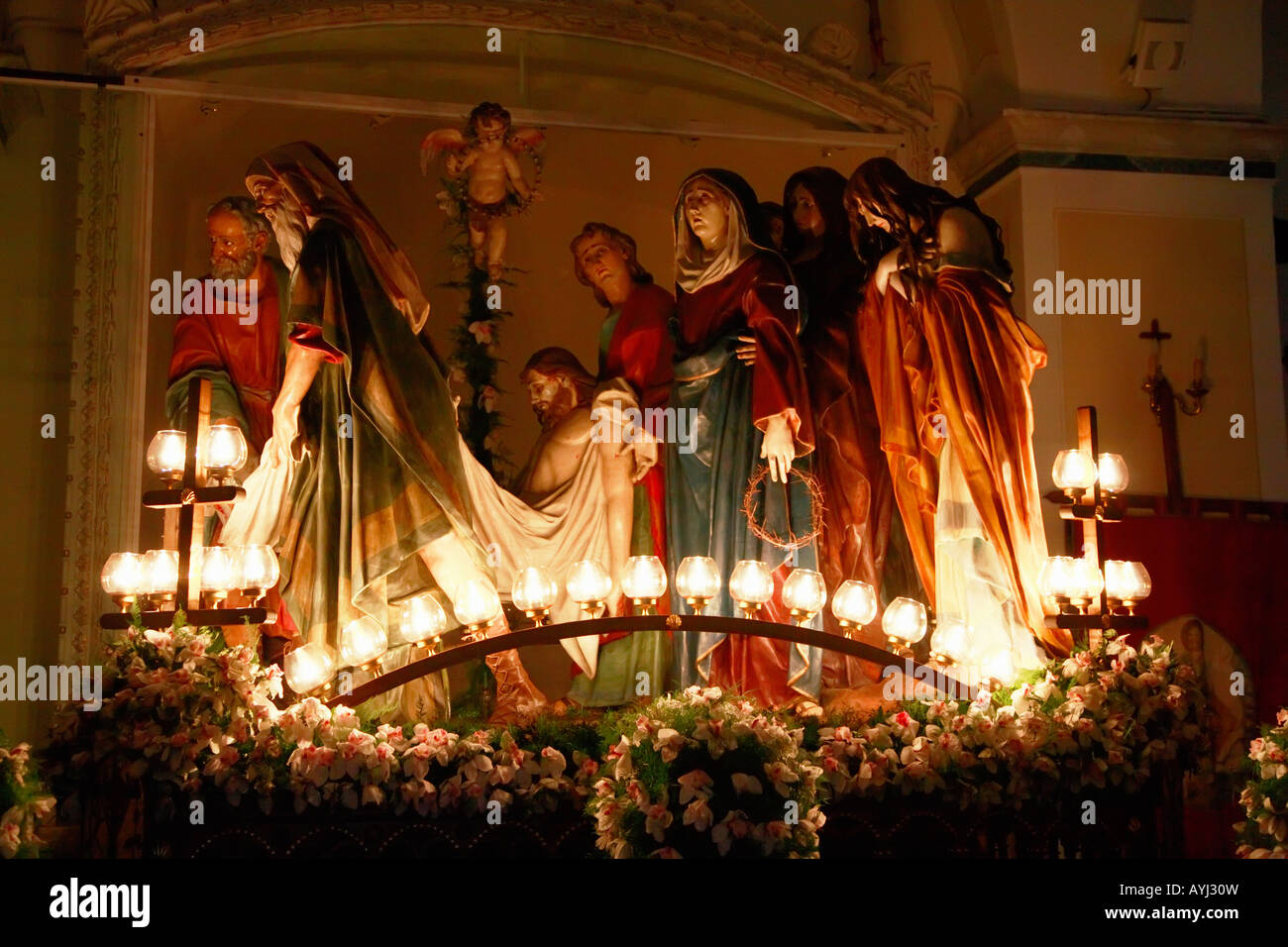 Gruppe-Statue die Desolata Darstellung jünger und Jungfrau Maria und Mary Magdalene Leib Christi ...
