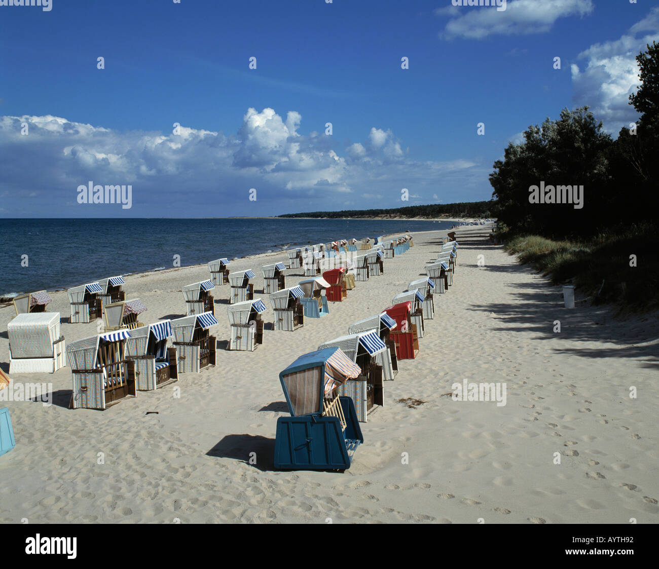 Badestrand, Strandkoerbe, Strandbad, Schwimmbad, Freibad, Lubmin ...