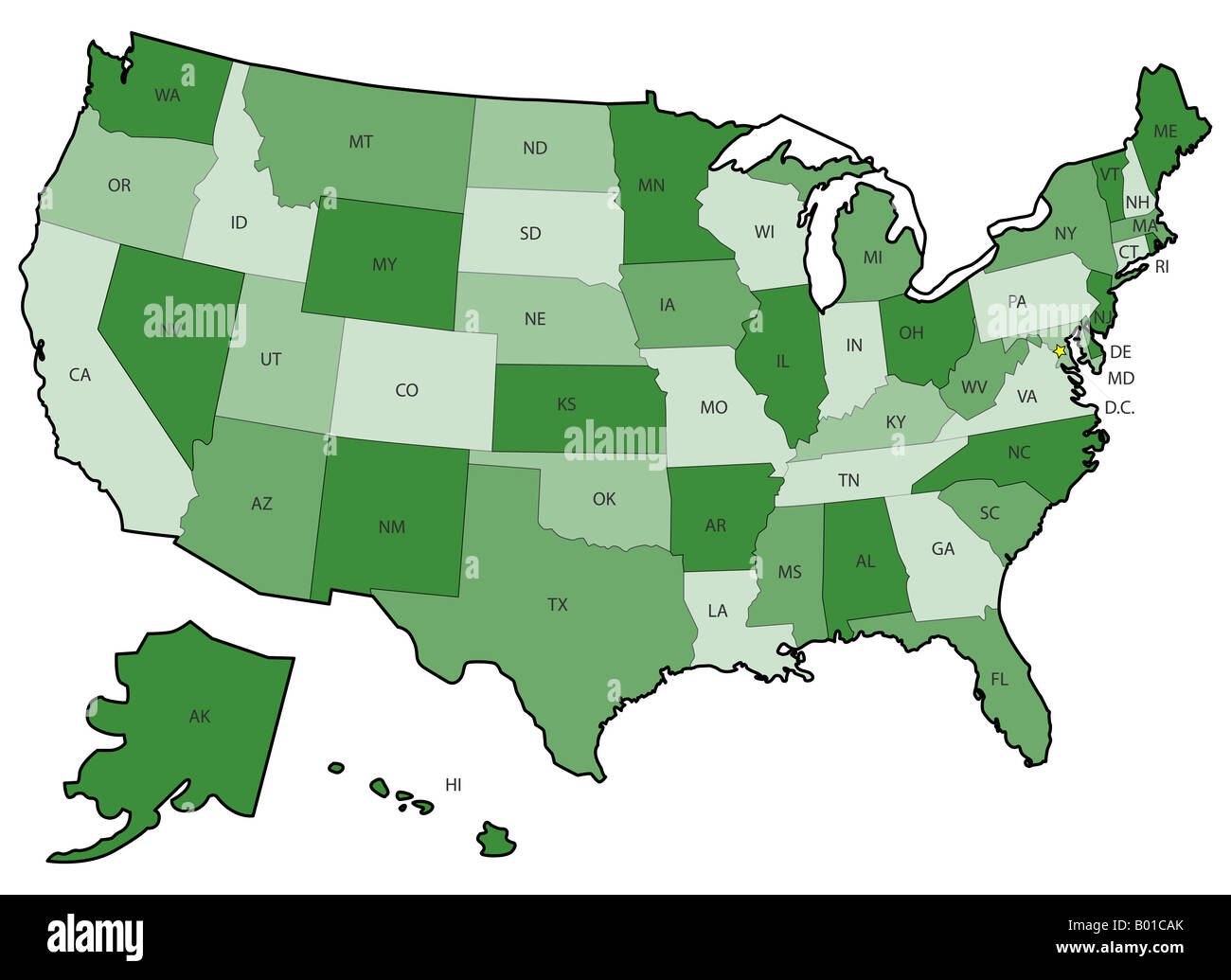 America political map -Fotos und -Bildmaterial in hoher Auflösung – Alamy