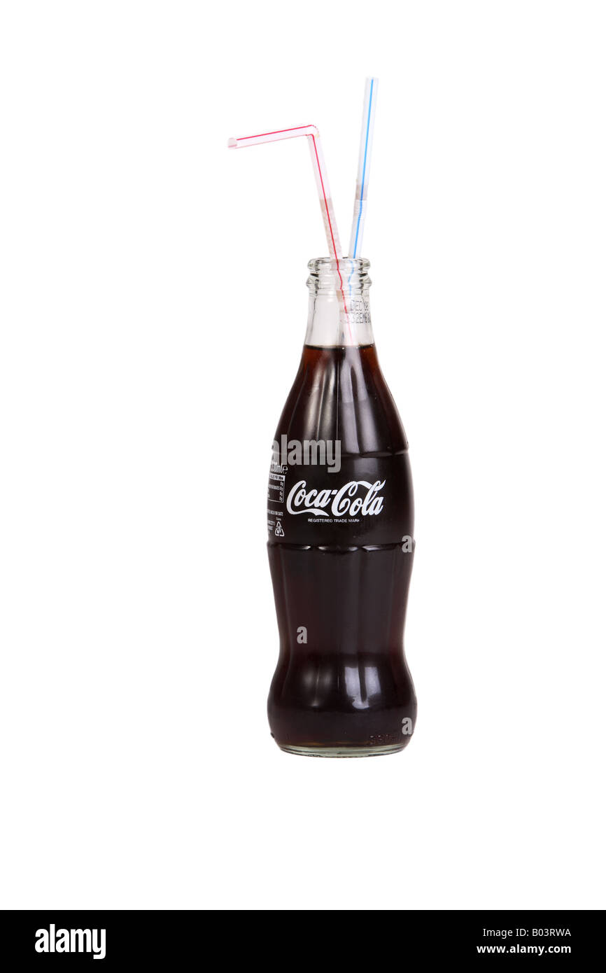 Coca Cola-Flasche mit einem Strohhalm Stockfoto, Bild: 17294966 - Alamy