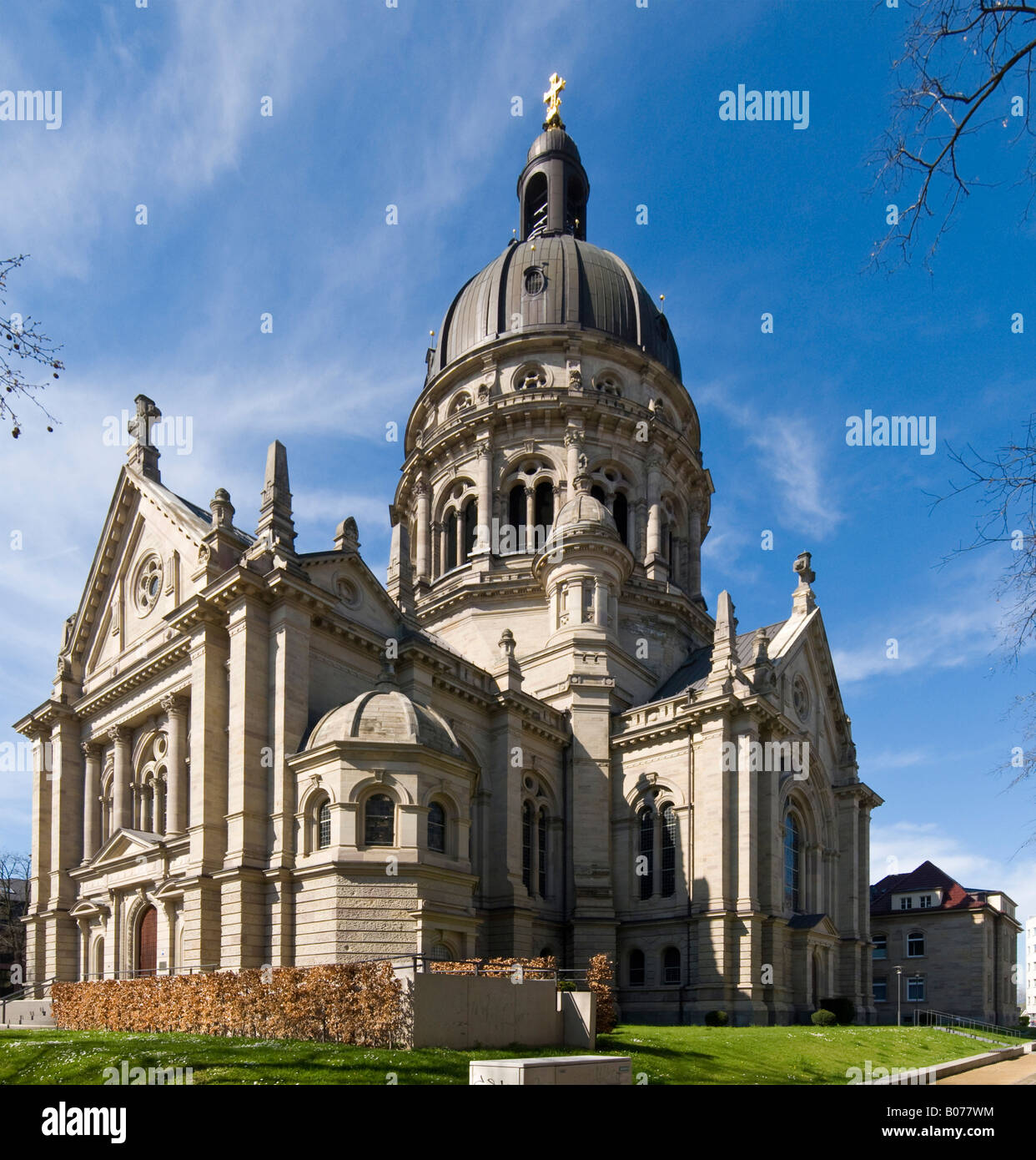Die "Christuskirche" in der Stadt Mainz in Deutschland Stockfotografie ...