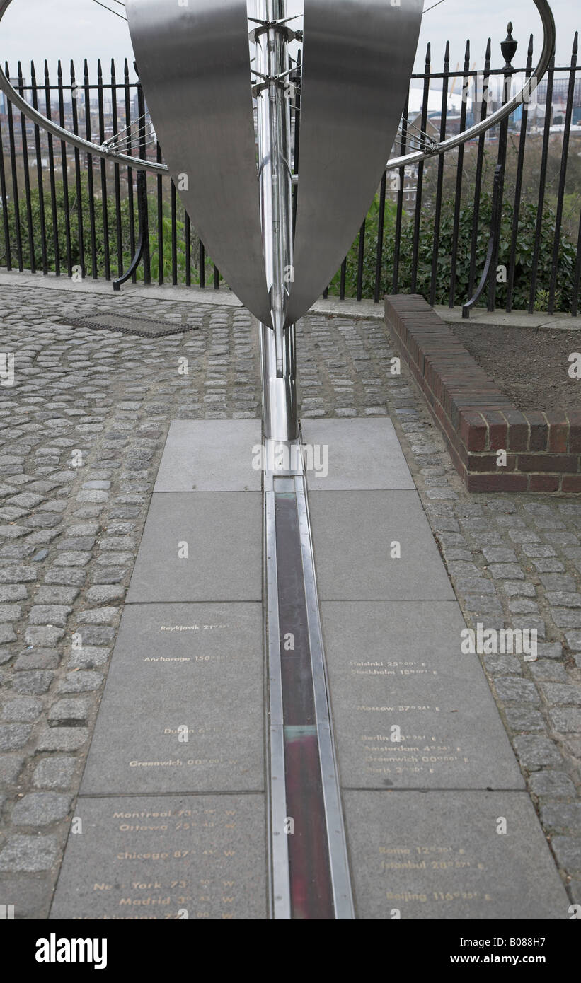 Nullmeridian Linie Royal Observatory, Greenwich, London, England ...