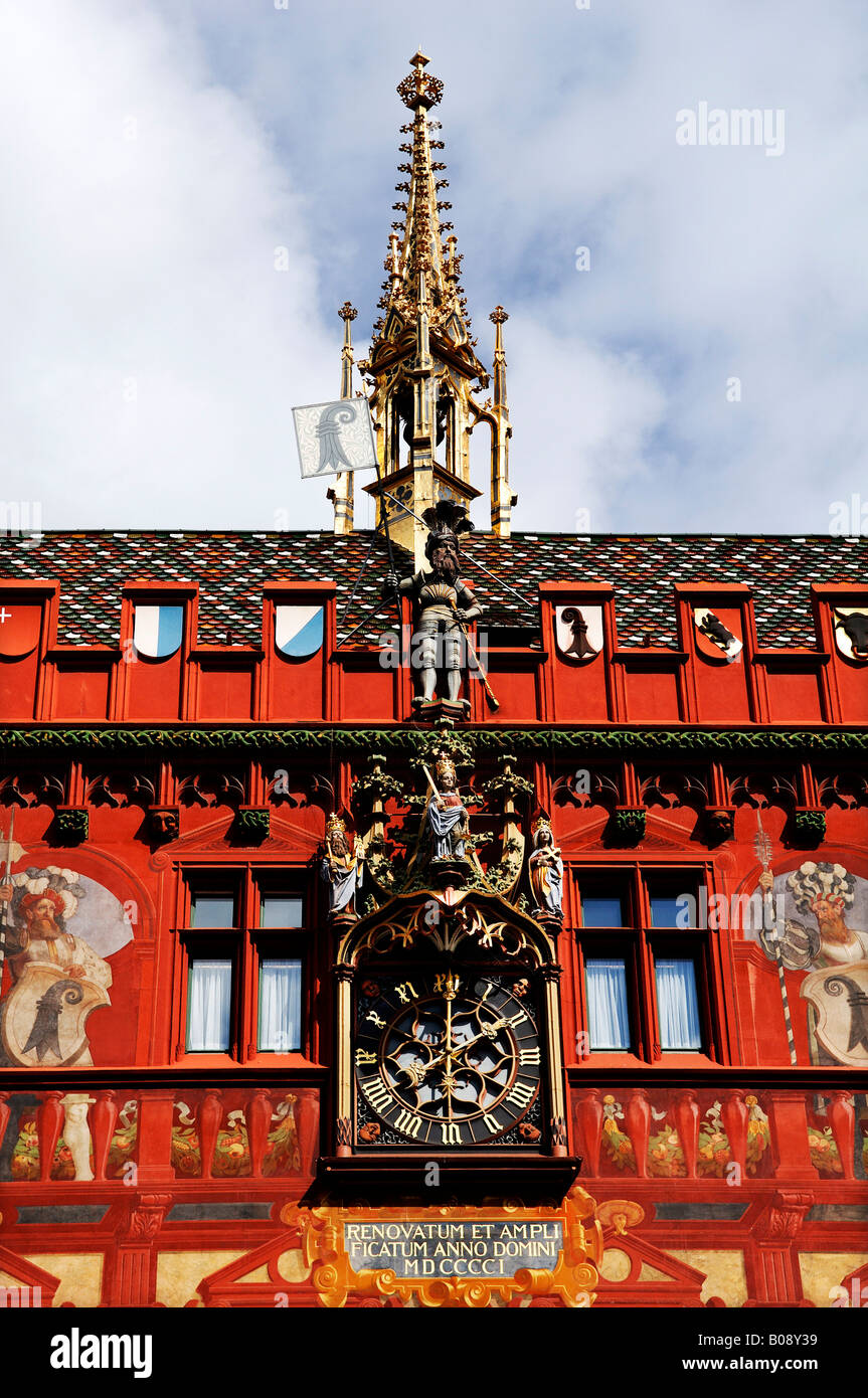 Basler Rathaus und dem Glockenturm, Basel, Schweiz Stockfotografie - Alamy