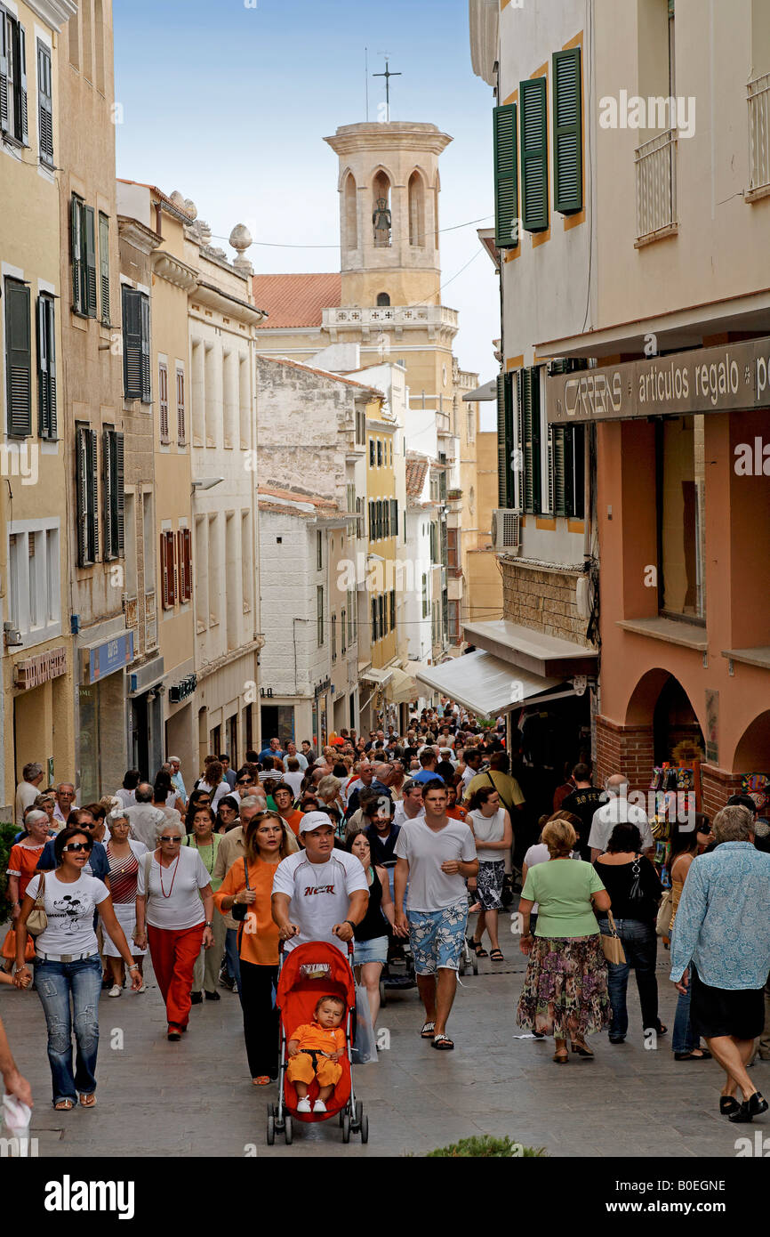 Spanien Menorca Mahon alte Stadt Zentrum Rush-Hour auf der ...