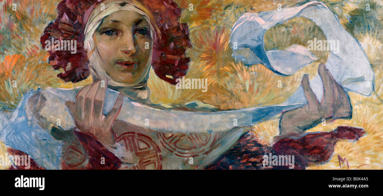 "Ohne Titel", c1880-1930. Künstler: Alphonse Mucha Stockfotografie - Alamy