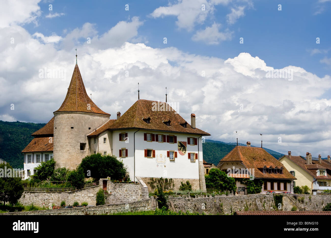Schloss Erlach, Schweiz Stockfotografie - Alamy