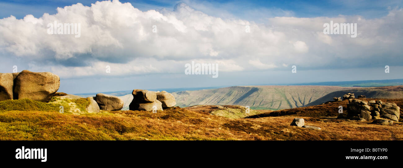 "Kinder Scout" Berg und "Woolpacks" entlang der Pennine Way, Edale ...
