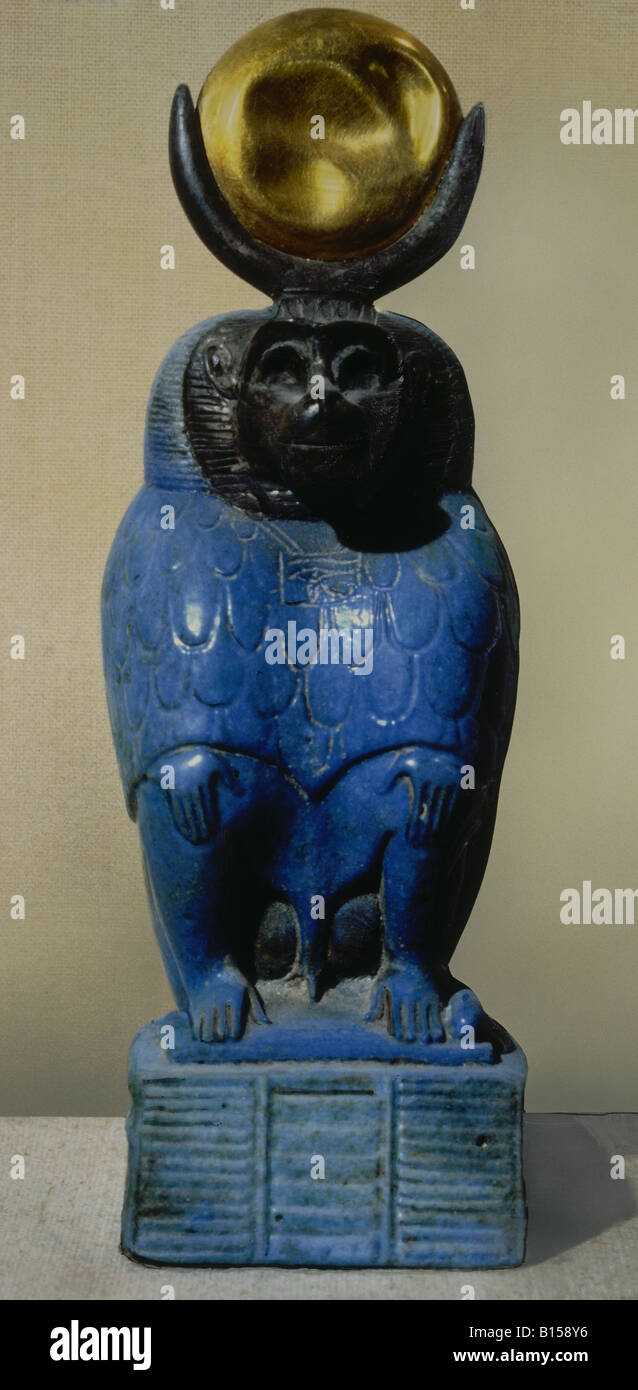 Bildende Kunst, antike, Ägypten, Skulptur, Gott Thoth in Form eines ...