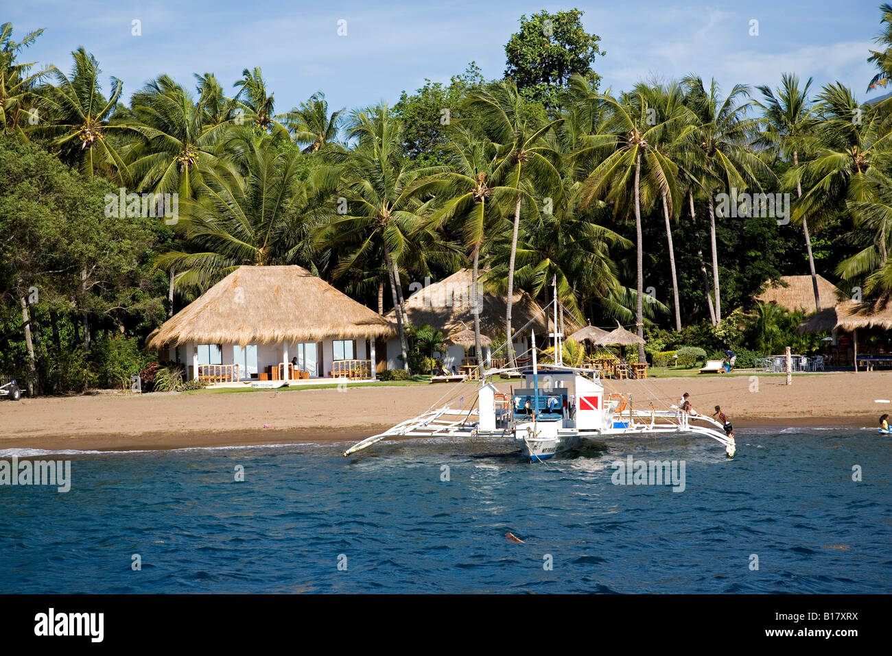 Strand von Pura Vida Beach Dumaguete Apo Insel Negros Philippinen ...
