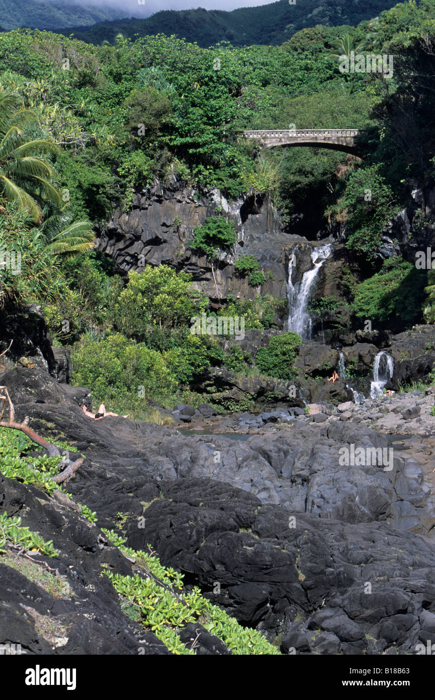 Maui, Hawaii, USA. Sieben Sacred Pools, Ohe'o Gulch, südlich von Hana ...