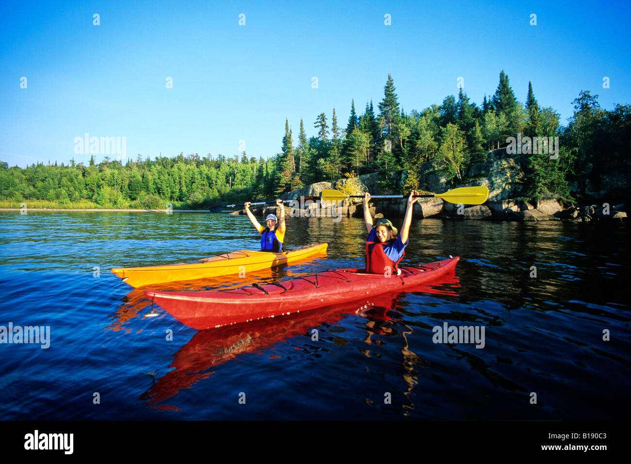 Kajak, Nutimik Lake, lWhiteshell Provincial Park, Manitoba, Kanada ...