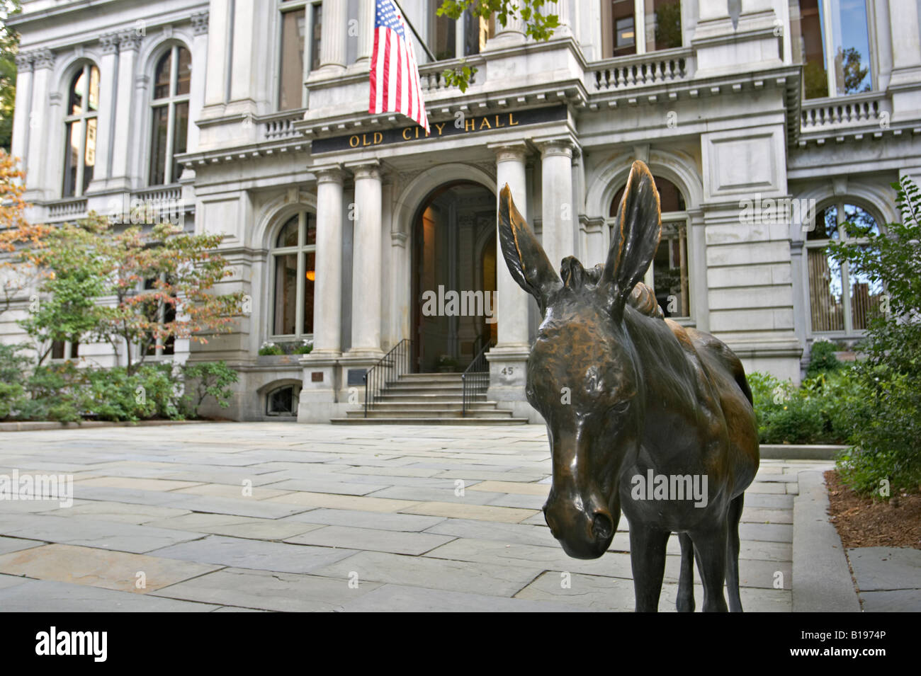 MASSACHUSETTS Boston altes Rathaus Website entlang Freedom Trail Esel ... MASSACHUSETTS Boston altes Rathaus Website entlang Freedom Trail Esel ...