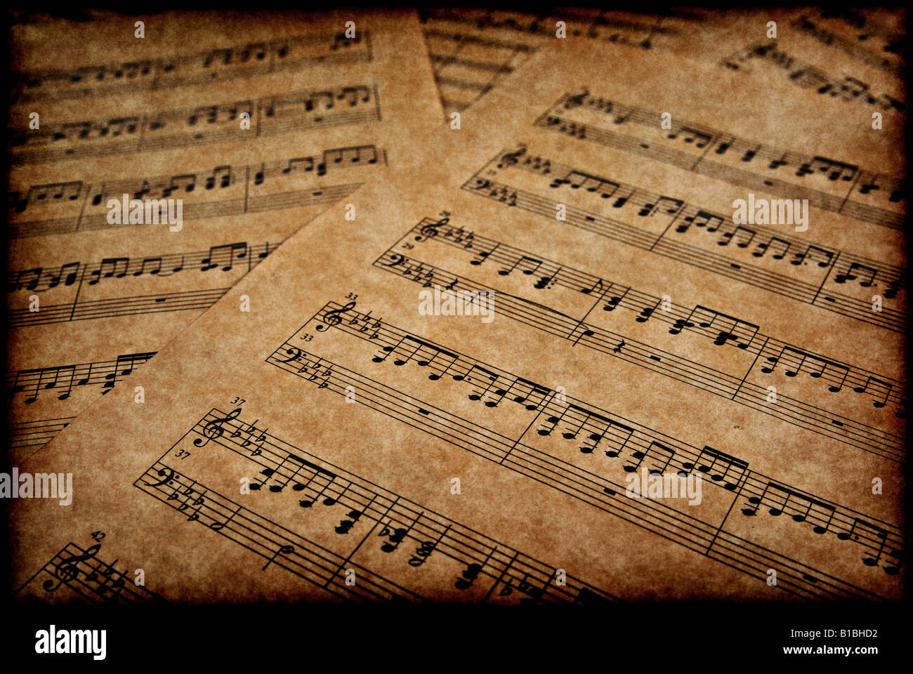 Musik Noten Vintage Noten Stockfotos und -bilder Kaufen - Alamy