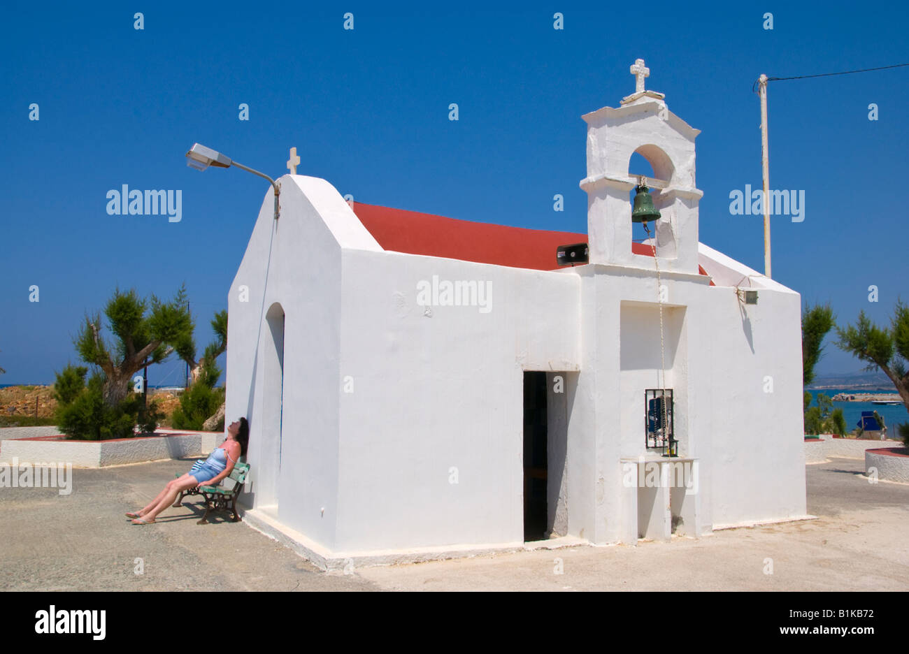 Außenseite des kleinen traditionellen Kirche in Malia auf der ...