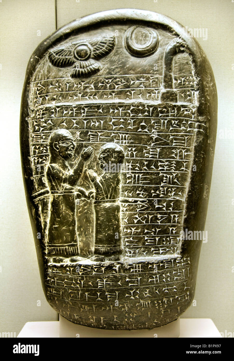 Gedenk-Stele 900 800 v. Chr. Babylon Marduk Tempel Kudurru Babylonien ...