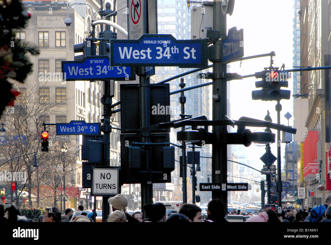 West 34. Straße Zeichen New York City USA Stockfotografie - Alamy