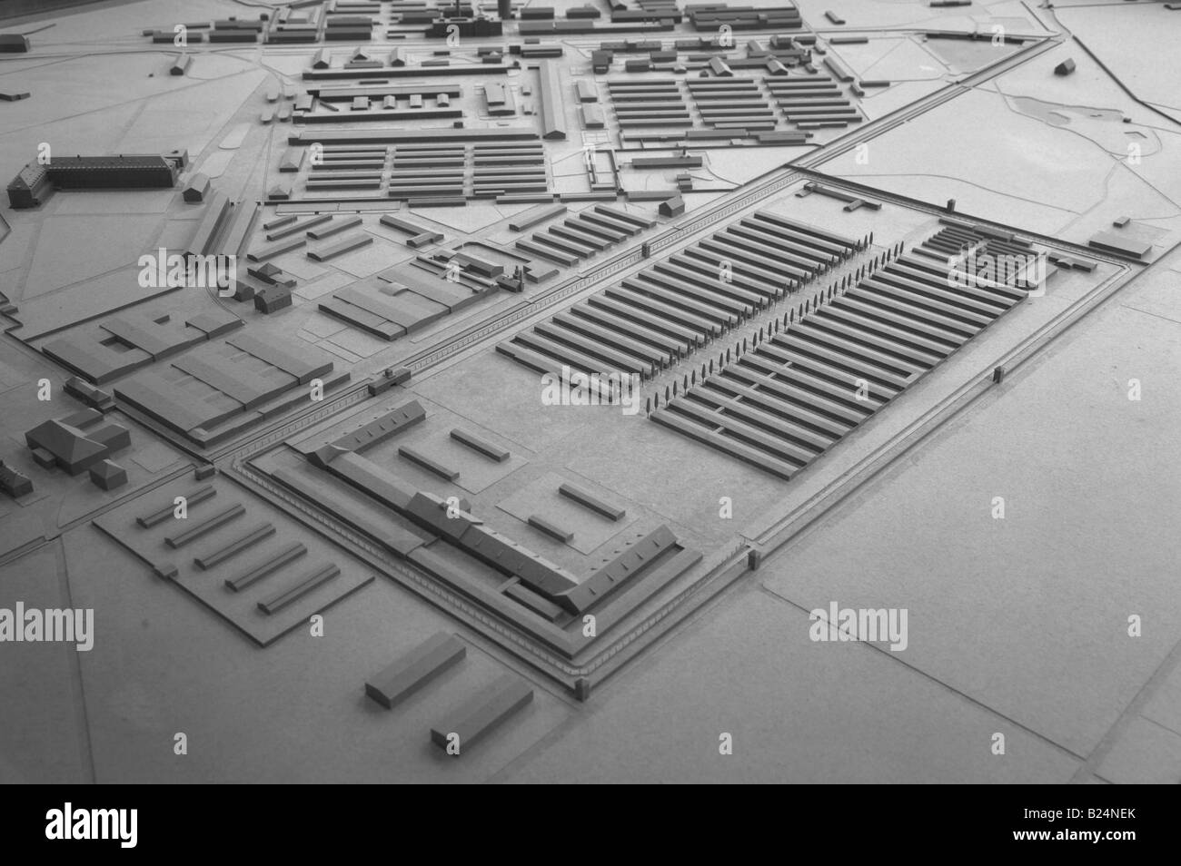 Modell zeigt das ursprüngliche Layout des Konzentrationslagers Dachau ...