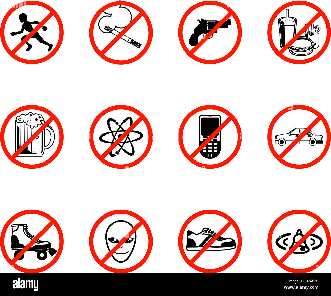 Verbotene symbole Ausgeschnittene Stockfotos und -bilder - Alamy