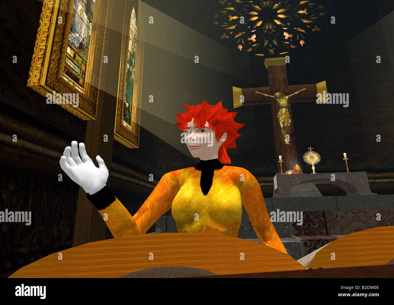 Second Life: Ein Computer Grab einer Kirche aus der virtuellen Welt ...