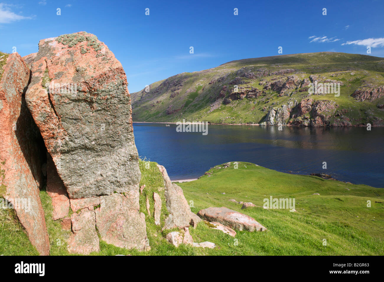 Blick entlang NAS Voe neben NAS-Hügel, Nord-Mainland, Shetland-Inseln ...