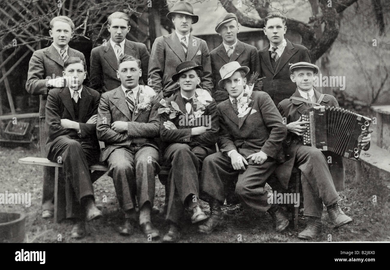 Menschen, Männer, Gruppe, 1920er, 20er, 20. Jahrhundert Stockfotografie ...