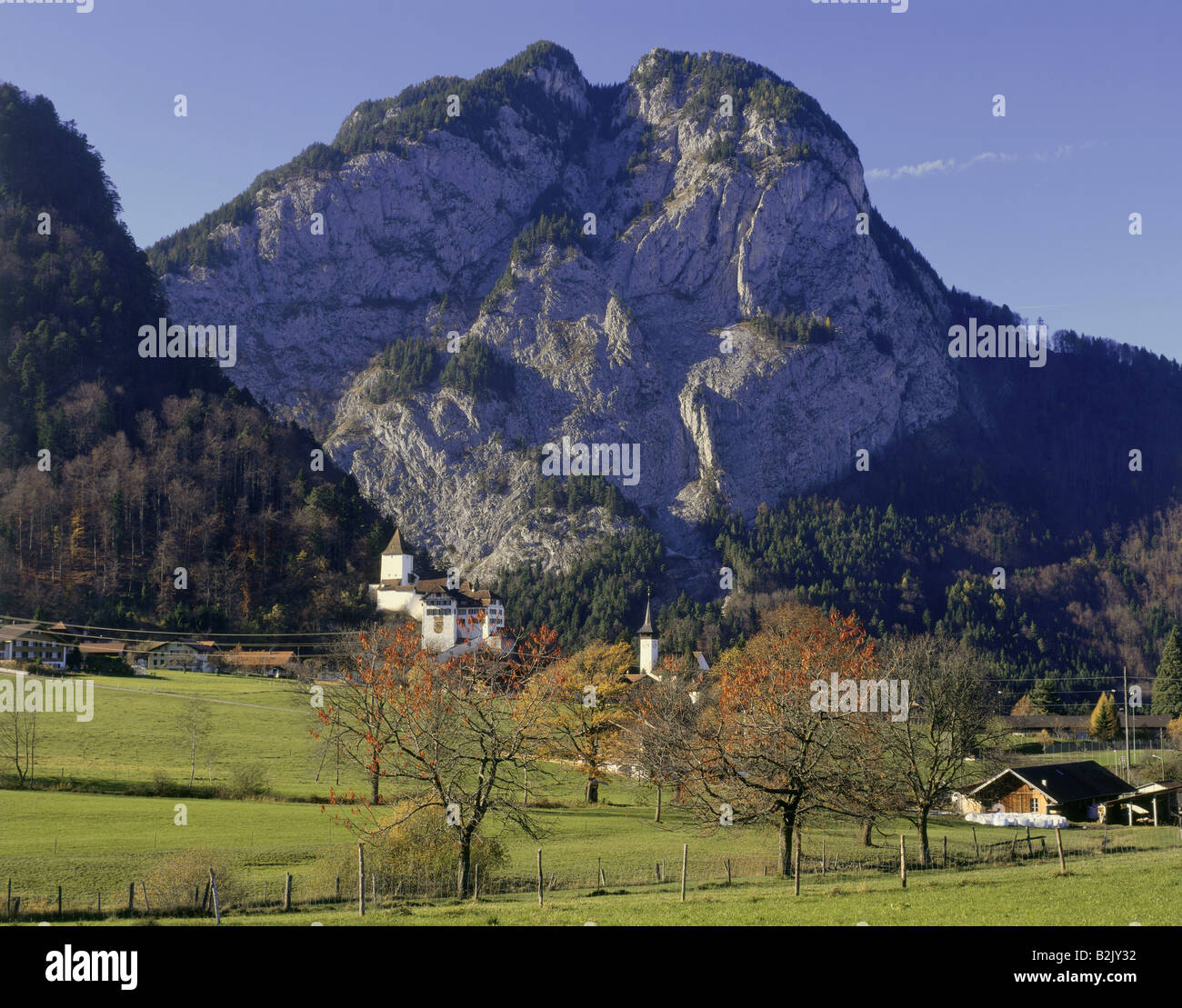 Geographie/Reisen, Schweiz, Bern, Wimmis, Blick auf die Stadt, Wimmis ...