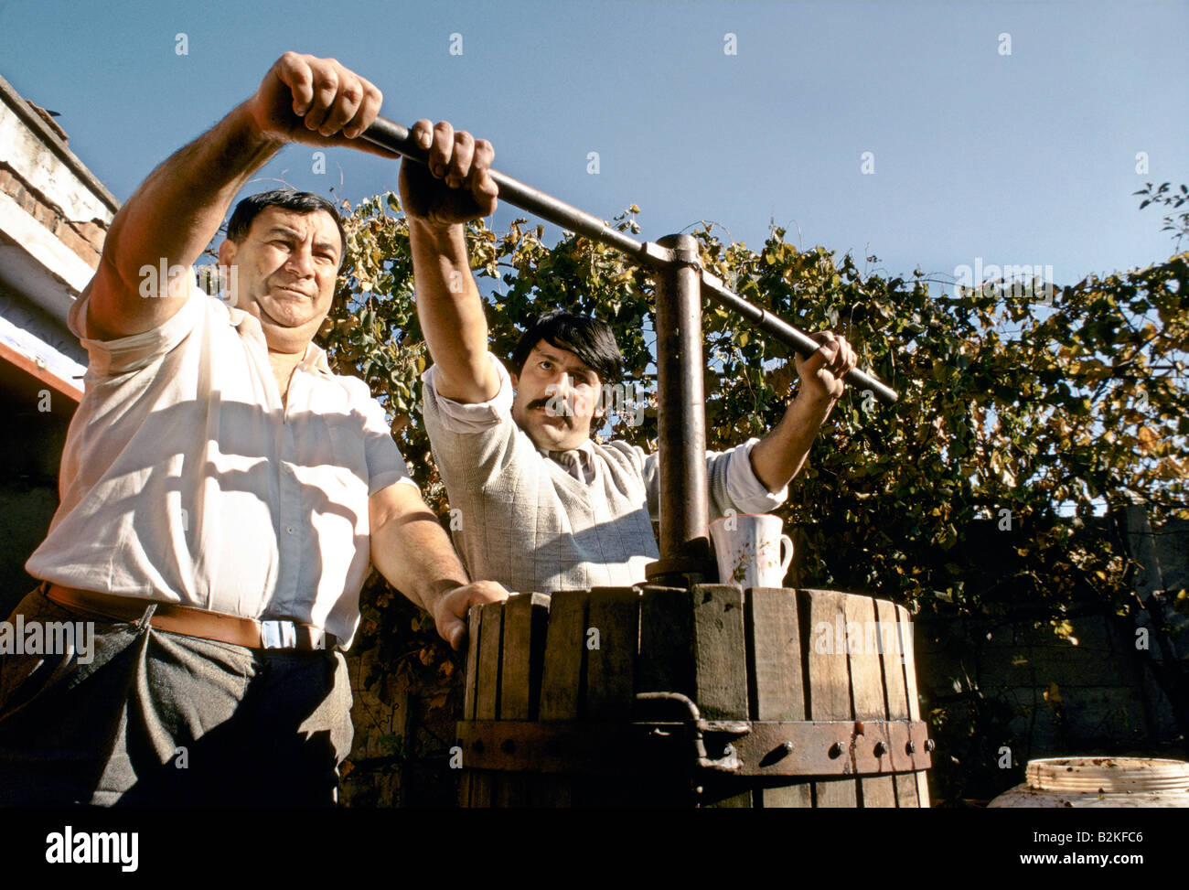 Männer weinfass trauben -Fotos und -Bildmaterial in hoher Auflösung – Alamy