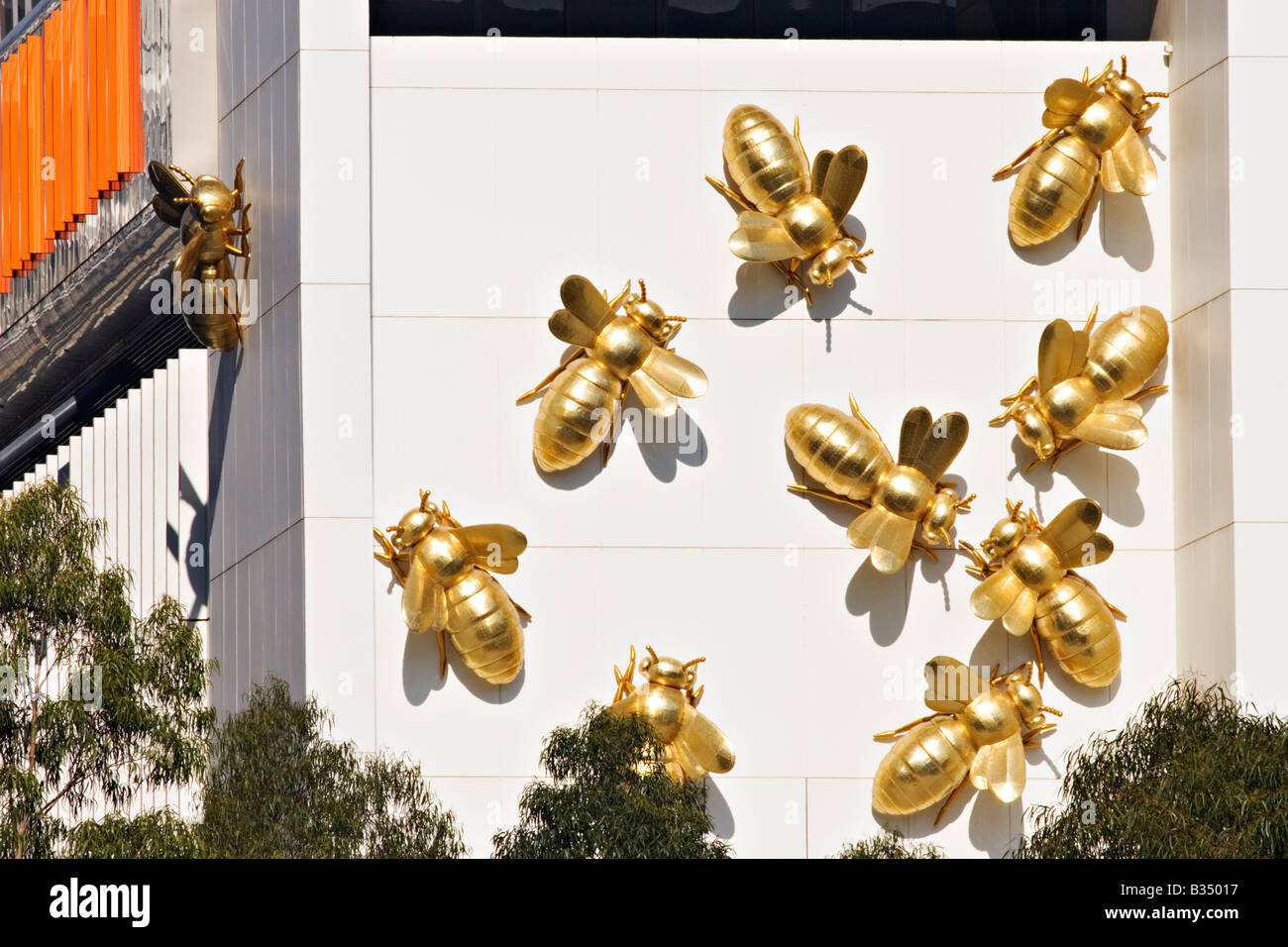 Eureka Tower detailliert die Queen Bee Installation an der Basis des Gebäudes. Melbourne ...